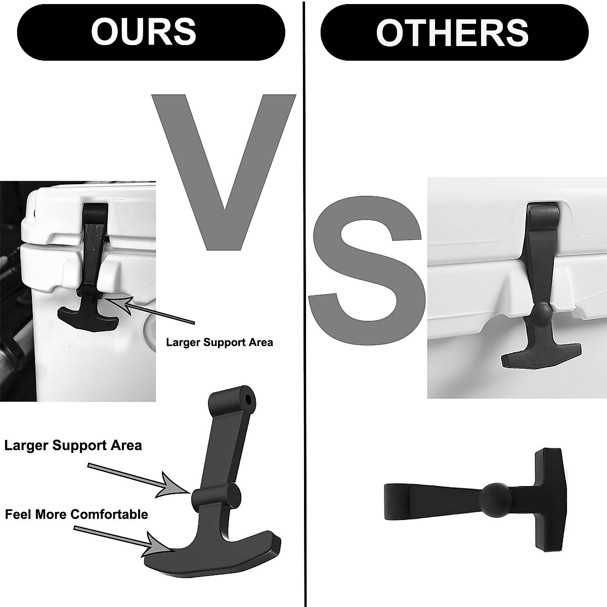 pakmee Cooler Lid Latches Replacement for Yeti Coolers, Made of Premium Hard Durable Rubber Also Compatible with RTIC Cooler