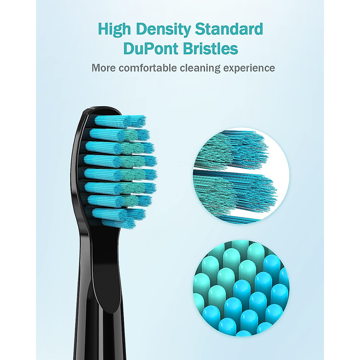 Initio IT959 Replacement Toothbrush Heads Compatible with Dnsly, Professional Electric Toothbrush Heads for SEAGO 958 507 M10 M8, CleanCare Toothbrush Heads Compatible with Oraimo 2303, 3 Pack, Black