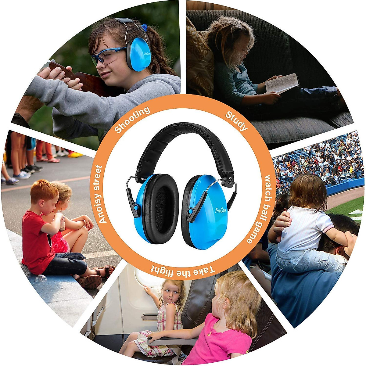 ProCase Kids Safety Ear Muffs Bundle with Hearing Protection Earmuffs Ear Defenders