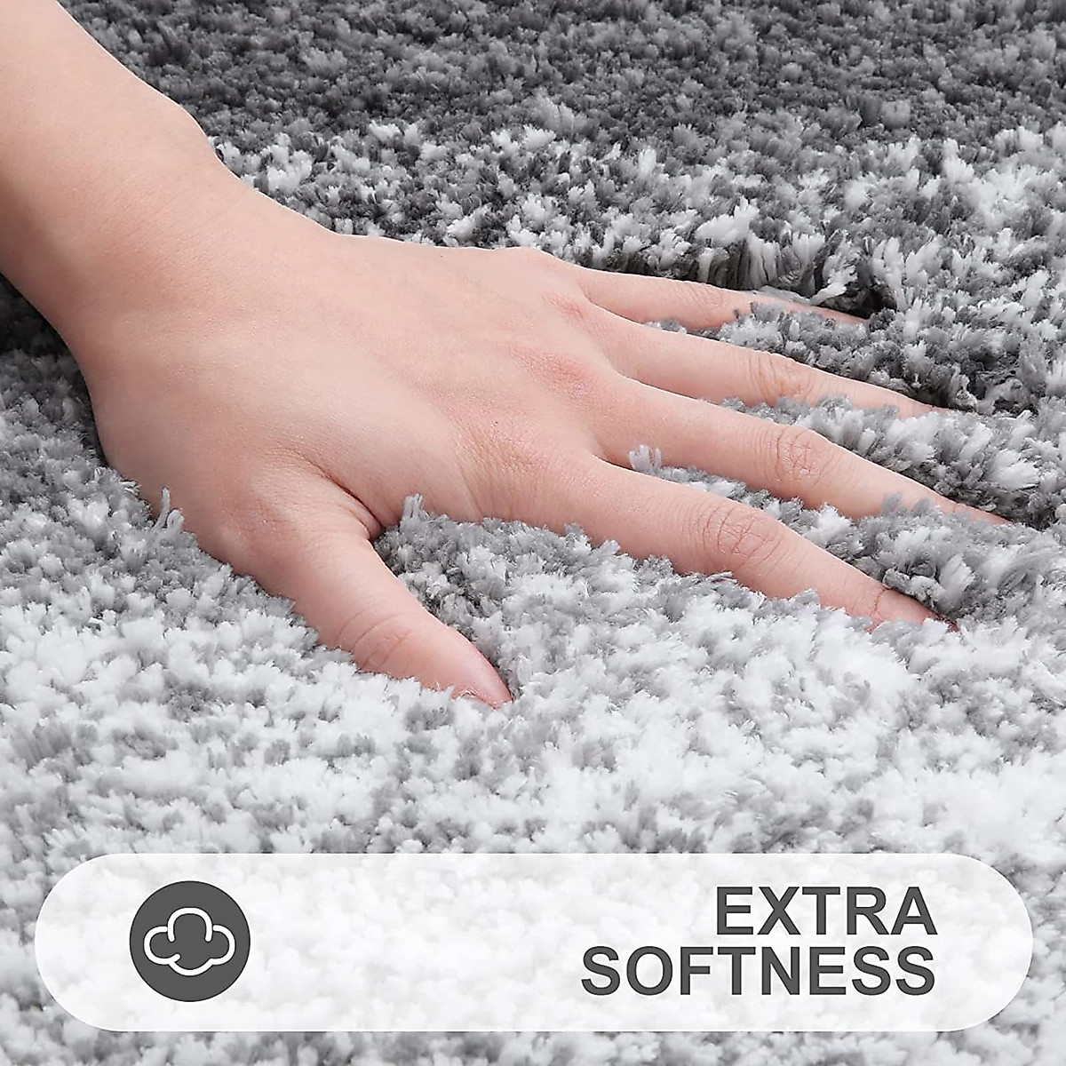 OLANLY Bathroom Rugs Mat 30x20, Extra Soft and Absorbent Microfiber Bath Rugs, Non-Slip Plush Shaggy Bath Carpet, Machine Wash Dry, Bath Mat for Bathroom Floor, Tub and Shower, Grey