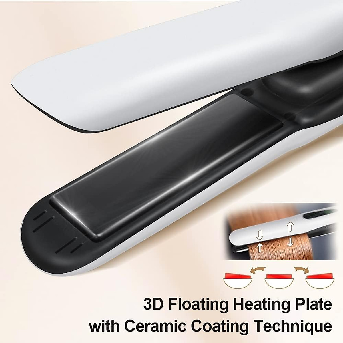 Sunmay Voga Cordless Hair Straightener and Curler 2 in 1, Cordless Travel Flat Iron for Touching Up Short Thin Fine Hair On The Go, Mini Portable Straightener with 4800mAh Battery, Quick Heat Up