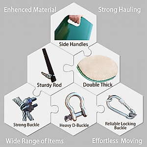 BIGalleons Yard Drag Sled 51"x 90" Yard Glider with Steel Pull Cable for Pull Hay Bales, Limbs, Brushes, Logs, Firewood, Garden Furniture (Green/White)