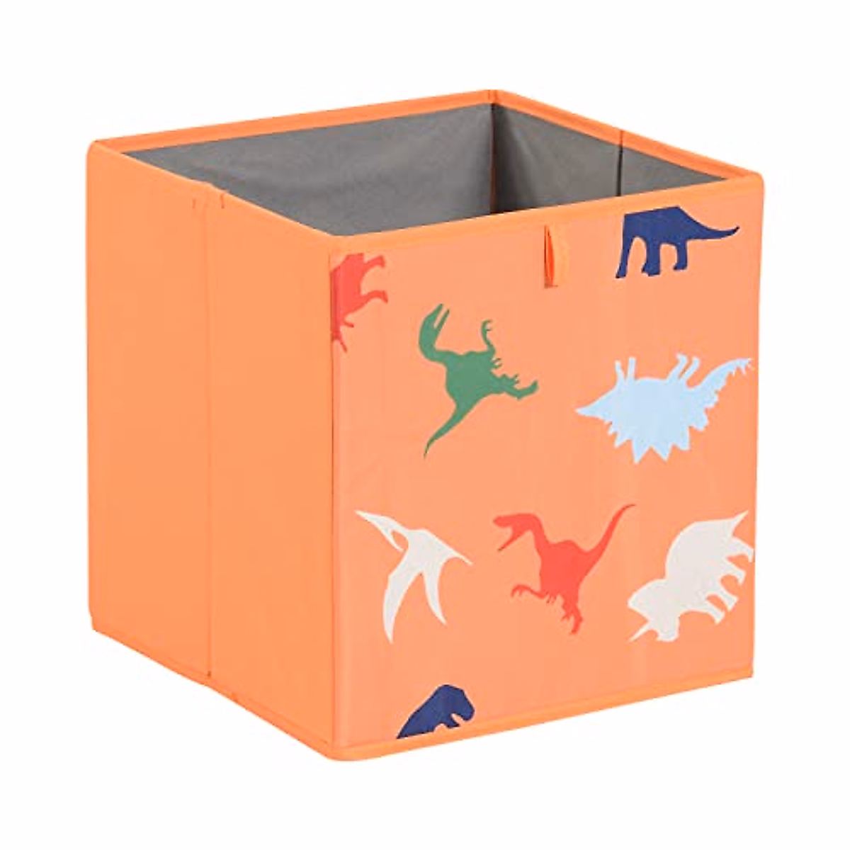 Amazon Basics Kids Collapsible Fabric Storage Cube Organizer Bins - Pack of 6, Dino Squad, 13x15x13"