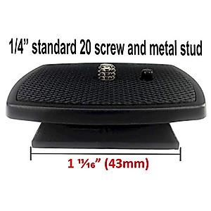 DaVoice 43mm Tripod Quick Release Plate Camera Mounting Adapter Parts Replacement for Torjim 60-Inch AX60, Endurax 66" ETR66, UBeesize 60” TR60, Zomei Q111, KingJoy, Victiv, Mactrem PT55 Tripod Mount