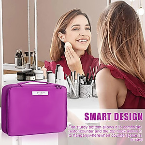 Queboom Travel Makeup Bag Cosmetic Bag Makeup Bag Toiletry bag for women and men (Deep purple)
