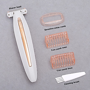LinMei Razor Replacement Head Compatible for Finishing Touch Flawless Body Rechargeable Ladies Shaver and Trimmer with 3 Shaver Guide Combs, 2 Cleaning Brush, Bag