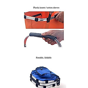 ZLZL Insulated Folding Shopping Basket Insulation Basket Picnic Basket Portable Basket Environmental Picnic Basket Fast Food Basketce Box Healthy Hamper,Purple