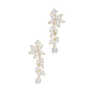SHASHI Women's Irresistible Earrings, Crystal, Clear, Gold, One Size
