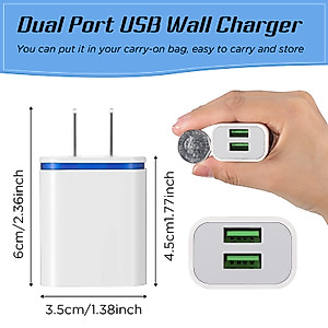 Xuhal 12 Pcs Fast USB Wall Charger USB Charging Block Bulk USB Charger Adapter Plug Cube 2.1A USB Wall Charger Replacement for Most Smartphones and Tablets, Colorful(Water Drop Style)