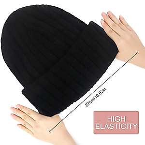 Newborn Baby Wool Hat Cap Turban Toddler Warm Hat Kids Baby Cap Set (White+Pink)