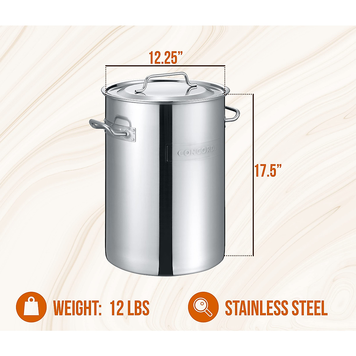 CONCORD Heavy Duty Stainless Steel Turkey Fryer Kit with Rack, Slicer, Hook, Thermometer, and heat proof gloves. Also great for Seafood Boil, Crawfish Boil, and more (Turkey Fryer Kit)