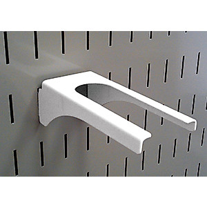 Wall Control 1-1/4in Handle Bracket Slotted Metal Pegboard Hook Pegboard and Slotted Tool Board - White
