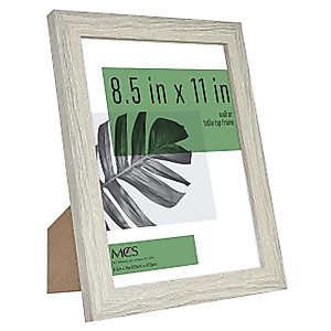 MCS Studio Gallery 8.5x11 Picture Frame Gray Woodgrain, Rectangle Photo Frame for Photos, Posters & Art Prints & Easel for Tapletop Display (1-Pack)