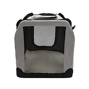 DYNAMI 27.5 inch Collapsible Crate for Dogs,3-Door Foldable Soft Kennel with Mesh Windows,Portable Dog Travel Crate with Strong Steel Frame,for Indoor & Outdoor Travel