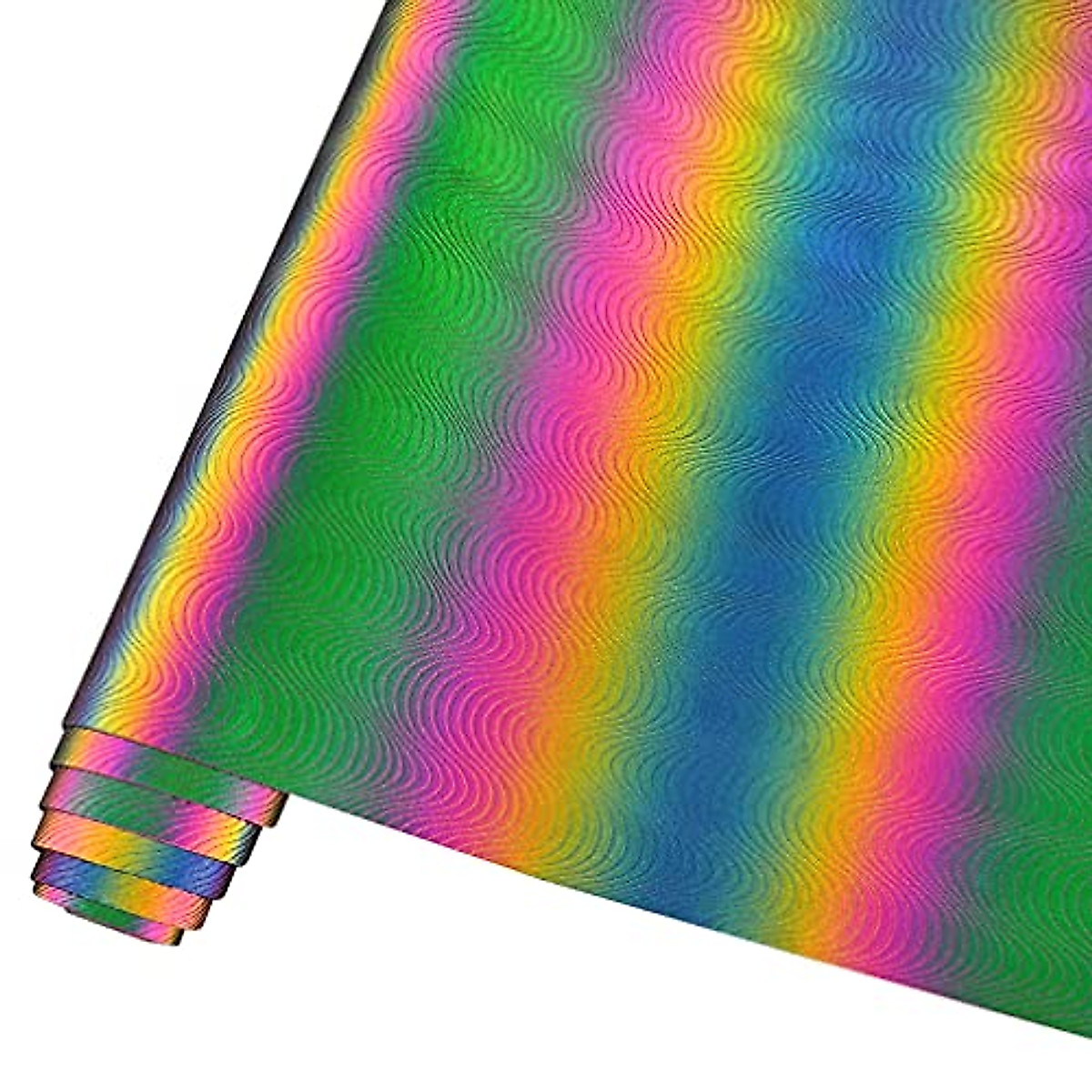 HYANG Dark Night Light Color Change Reactive Iridescent Wave Faux Leather Sheets 1 Rolls 12"X53"(30cmX135cm), Faux Leather Very Suitable for Leather Earrings, Bows, Handbag,Sewing,Crafts Making