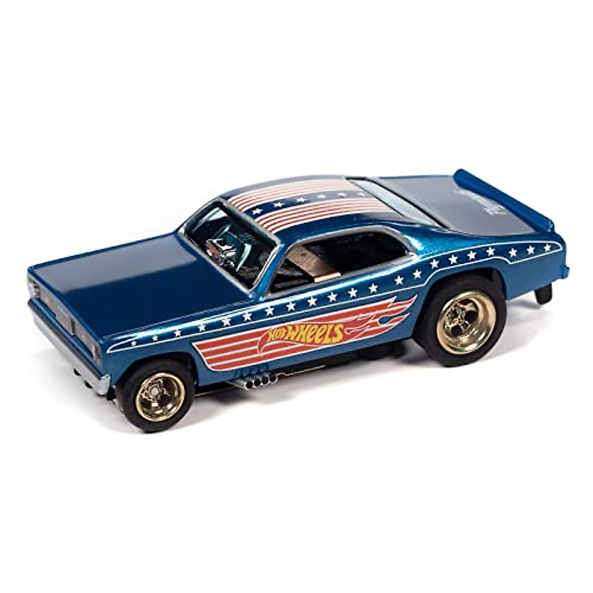 Auto World Hot Wheels Patriotic 4Gear - 1970's Plymouth Duster HO Scale Slot Car