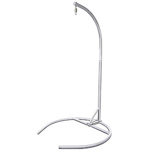 C-Shape Base Hanging Chair Hammock Stand - Powder Coated Construction for Egg Chair and Indoor/Outdoor Hammock Chairs, X-Large (White)