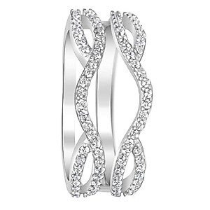 LaRaso & Co Wedding Band Guard Wrap for Women Engagement Ring Sterling Silver Size 8