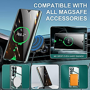 Jonwelsy Anti Peeping Case for Samsung Galaxy S22 Ultra, Double-Sided 360 Degree Protection Cover Compatible with Magsafe Anti Spy Privacy Glass Magnetic Adsorption Metal Bumper for S22U (Silver)