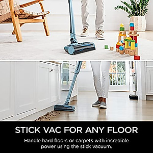 Shark WS632BLBRN WANDVAC System Ultra-Lightweight Powerful Cordless Stick Vacuum with Boost Mode, Charging Dock, Blue