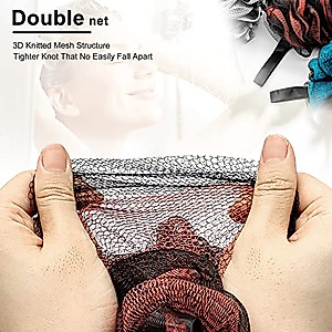 Loofah Bath Shower Sponge Body Scrubber,75g Exfoliate Mesh Pouf Shower Bouquet,3 Pack Body Wash for Women and Men