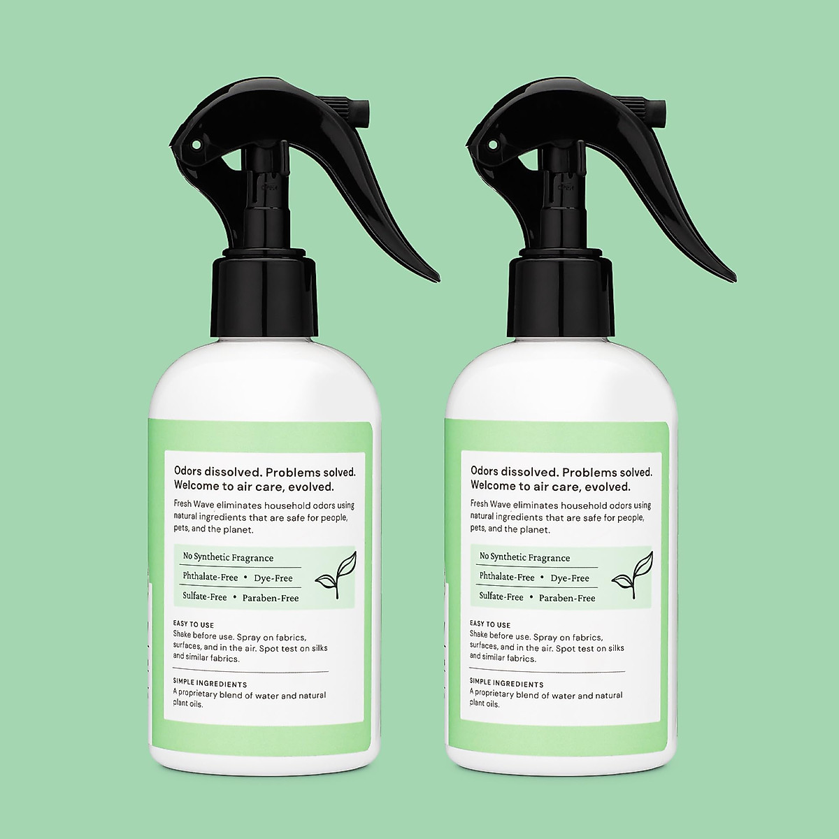 Fresh Wave Odor Eliminator Spray & Air Freshener, 8 oz. | Pack of 2 | Fine Mist | Odor Absorbers for Home | Safer Odor Relief | Natural Plant-Based Odor Eliminator | For Furniture, Fabrics & Trash