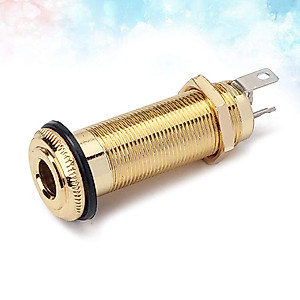 Threaded Cylinder Output Jack Flush Mount Stereo Mono Jack Plug Sockets 1/4 Inch 6.35mm Acoustic Electric Guitar Bass Chrome