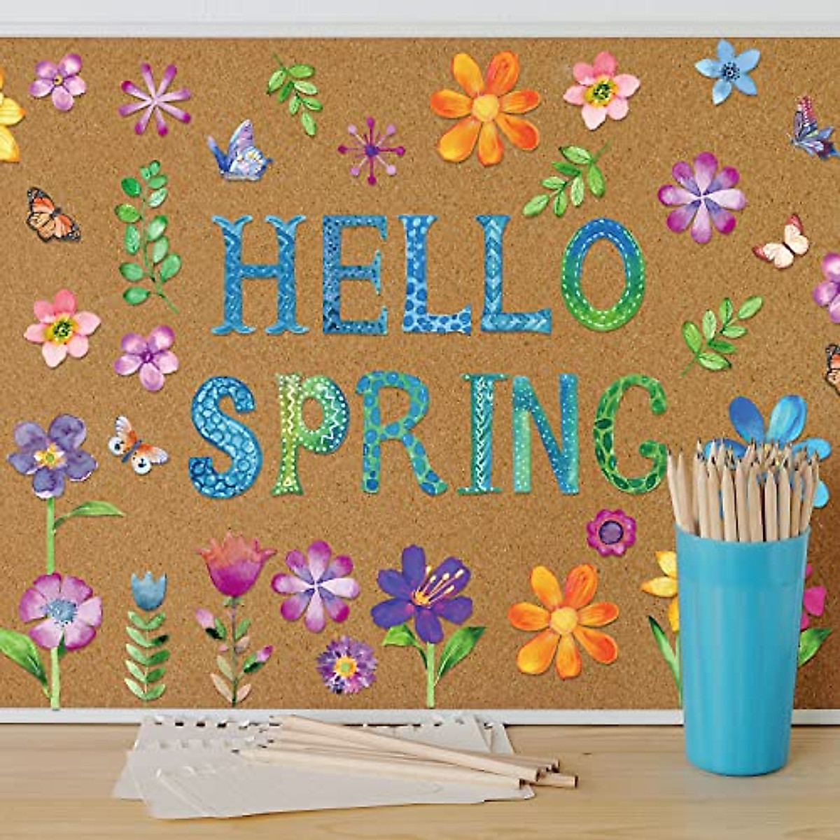Spring Floral Cut-Outs Set - 47 Vibrant Decorations & Glue Points