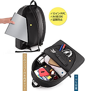 The Friendly Swede Classic Black Backpack for Women and Men, Black Bookbag, Stylish Laptop Bags for Women, Stylish Backpack for Women, School Backpack, 13 inch Laptop Backpack - STORVRETA (Black)