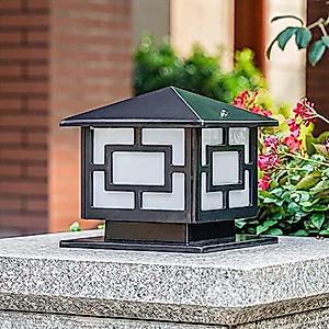 Post Lights Outdoor Waterproof Decorative Columns Post Aluminum Landscape E27 Patio Post Lamps Square Wall Pillar Headlight Courtyard Gate