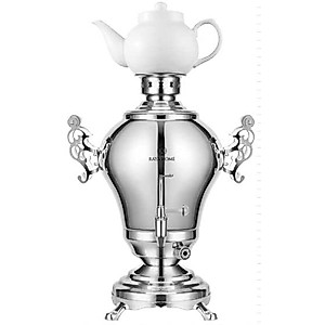 RAYA Classic Tea Maker & Samovar | White Teapot Included | Persian Samovar | Turkish Samovar | Russian Samovar (White)