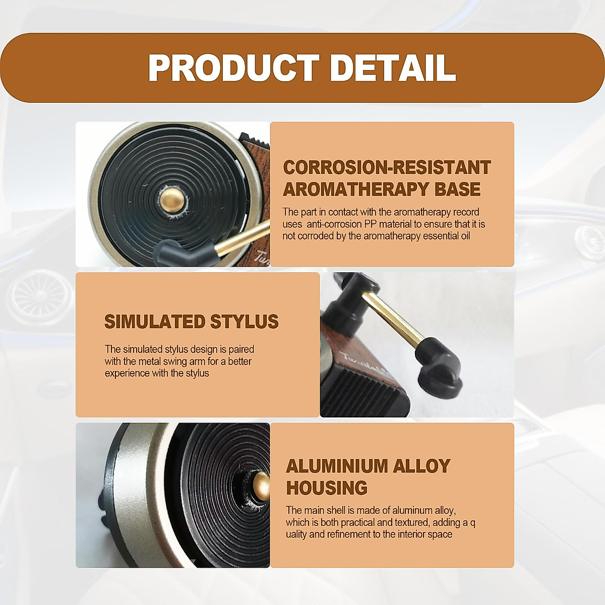 Car Retro Style Record Player Design, Car Air Freshener Clip, Car Vent Clip Aromatherapy Fragrance Diffuser, Rotatable Aromatherapy Clip, Car Accesories Interior.