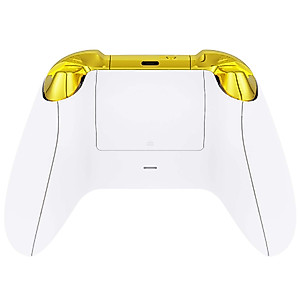 eXtremeRate Replacement Buttons for Xbox Core Wireless Controller, Chrome Gold Glossy Custom LB RB LT RT Bumpers Trigers Dpad ABXY Start Back Sync Share Keys Parts for Xbox Series X & S Controller