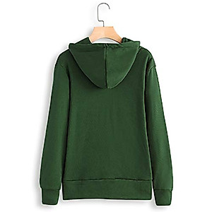 TozuoyouZ Hoodie, Long Sleeve Maybe Later Letter Cute Animal Pattern Sweatshirt Pullover for Women (Green,3XL)