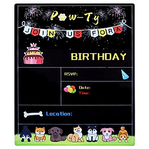 Reusable Dog Birthday Party Supplies, Double Sided Chalkboard for Dog Girl First Birthday, Dog Birthday Backdrop Props, Gift for Cat Party Decorations, Size 10"*12"