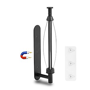KIHOGEM Magnetic Paper Towel Holder,One Hand Operable Paper Towel Holder Wall Mount Self Adhesive and Strong Magnetic Backing for Kitchen Refrigerator Grill RV(Black)