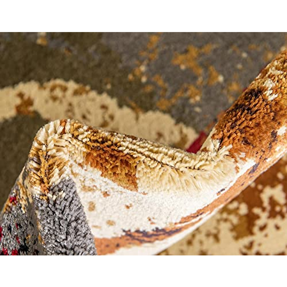 Unique Loom Barista Collection Area Rug - Catuai (5' 1" x 8' Rectangle, Multi/ Brown)