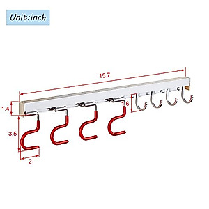 Cavoli Mop and Broom Organizer Wall Mounted, 4 Adjustable Holder and 3 Hooks,Storage Solutions for Broom Holders, Metal and Easy Clean