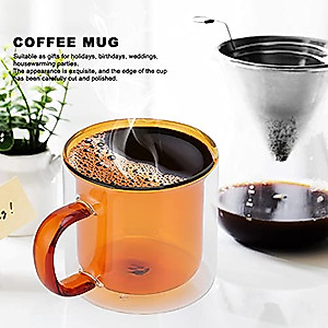 Coffee Mug 250ml Borosilicate Glass Material DoubleLayer Mug HandMade Glass Cups For Milk Coffee Home(yellow) Coffee