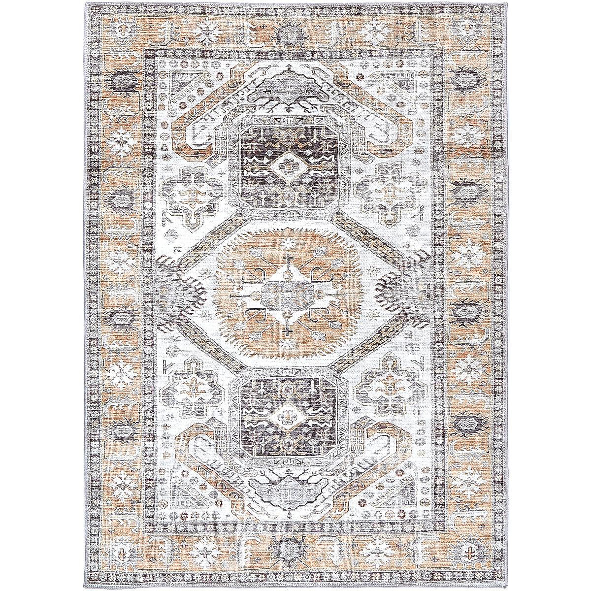 Home Culture Machine Washable Traditional Area Rug, Low Pile Area Rug for Livingroom, Dining, Kitchen, Office, Non Shedding, Pet Friendly, Cersi (8'x10')