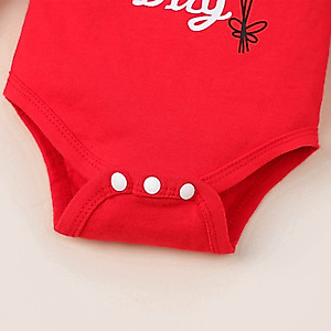 My 1st Valentine Outfits Infant Baby Girl Clothes Newborn Outfits Ruffler Floral Pants Bow Headband Hat 4pcs 3-6 Months Red