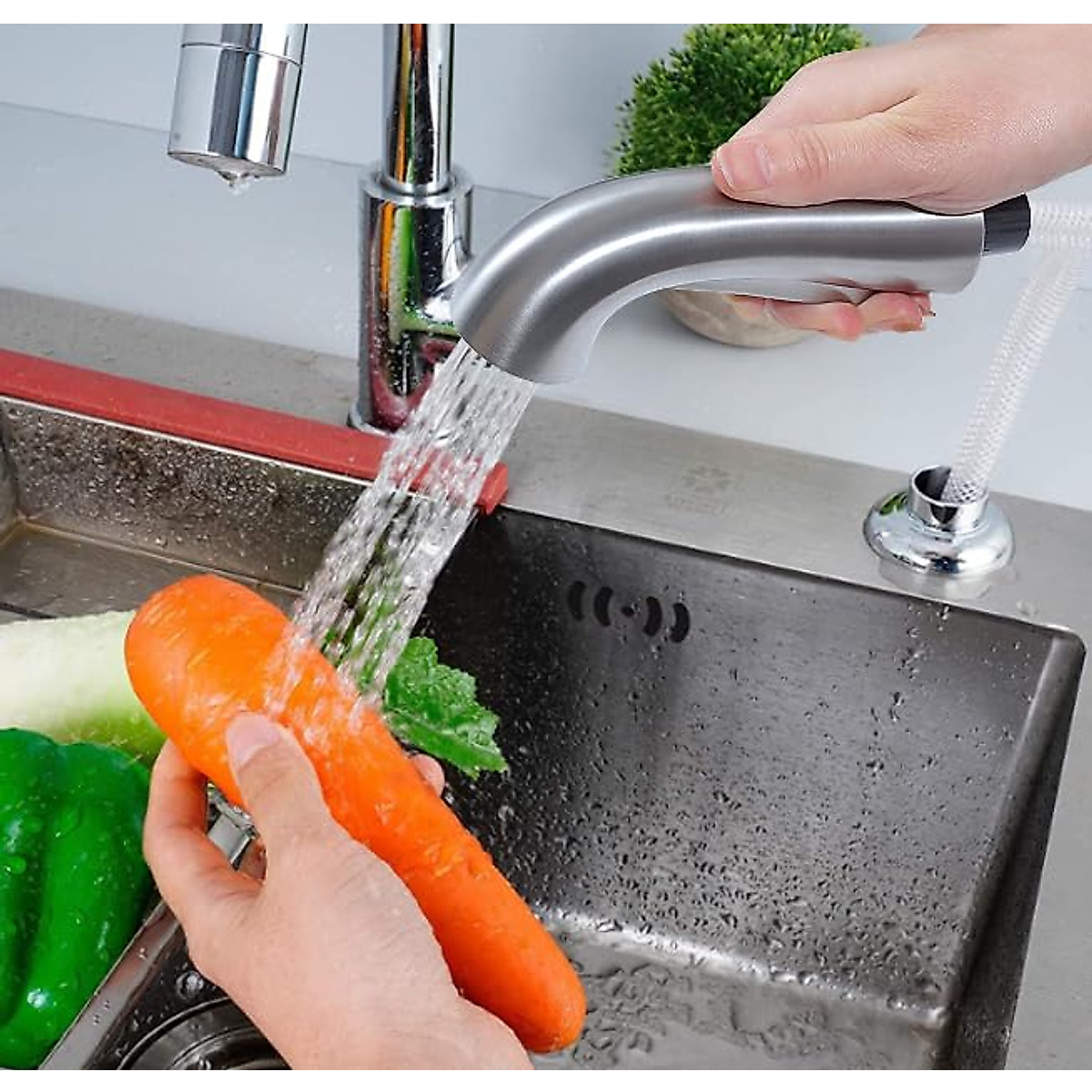 Kitchen Sink Sprayer Replacement for Delta Faucet RP53880SS Kitchen Faucet Sprayer Replacement for Delta Faucet Side Sprayer Replacement, Hose Not Included, Brushed Nickel