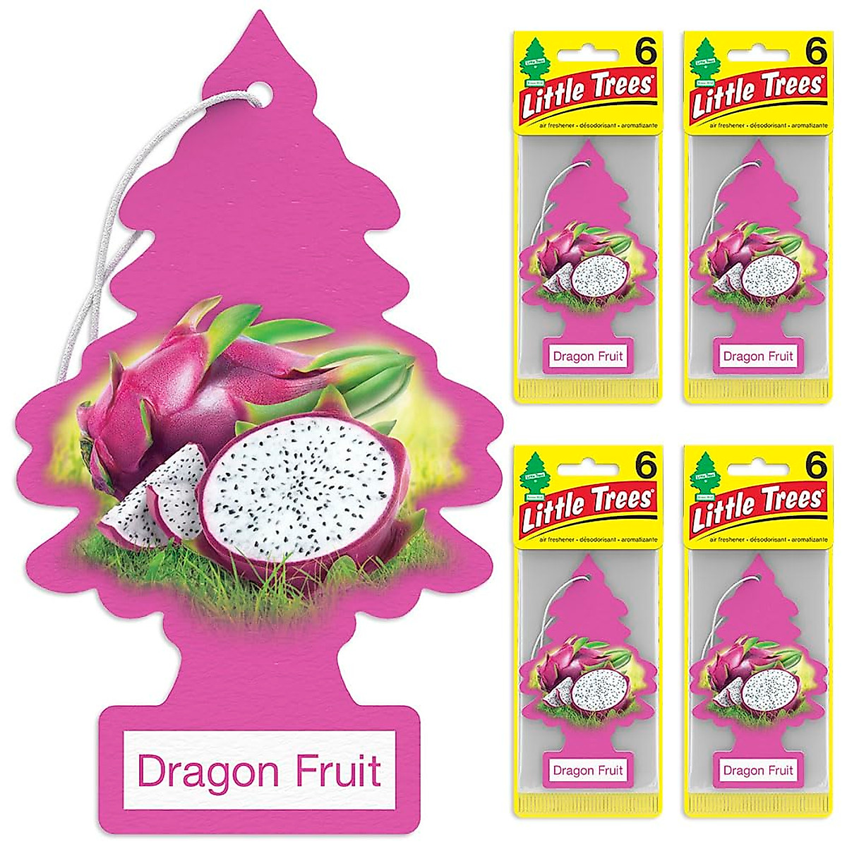 LITTLE TREES Air Fresheners Car Air Freshener. Hanging Tree Provides Long Lasting Scent for Auto or Home. Dragon Fruit, 24 Air Fresheners