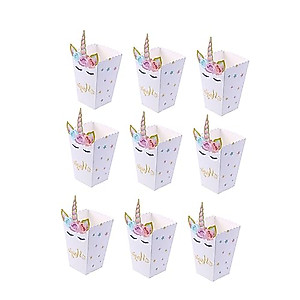 TOYANDONA 12 Pcs Popcorn Unicorn Theme Party Favors Popcorn Boxes for Party Favors Paper Bag Paper Boxes for Food Paper Food Containers Mini Cupcake Boxes Animal Packing Box Small Paper Bag