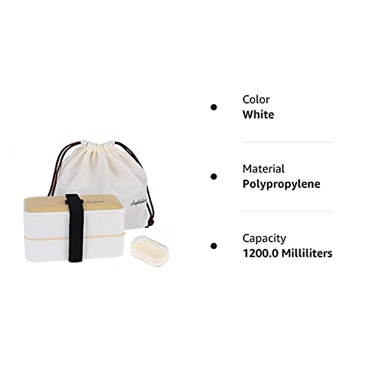 Bento Box Lunch Box with Upgraded Adjustable Strap, 2-Tier Japanese Bento Box Adult Stackable Leakproof BPA-Free 1200ml Lunch Containers with Cutlery Lunch Bag-White