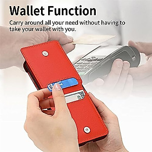 protective filp case Compatible with Samsung Galaxy Z Flip 5 Wallet Case with Ring, Galaxy Z Flip 5 2023 Case with Card Holder Premium PU Leather Protective Phone Case Cover ,Slim Protection Shockproo