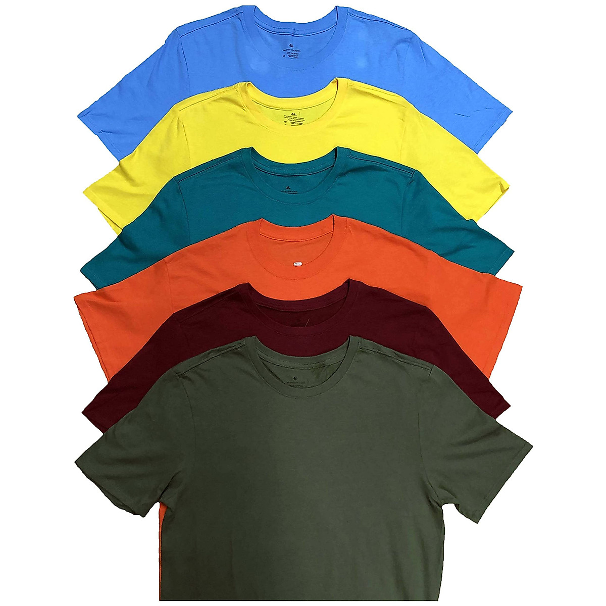BILLIONHATS 12 Pack Plus Size Men's Cotton T-Shirt Bulk Big & Tall Short Sleeve Lightweight Premium Fitted Classic Tees, Size Medium