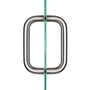 Rockwell Security Tubular Back to Back Door Pull 6 Inch Brushed Nickel Finish for Commercial and Residential Heavy Glass Frameless Shower Doors 1/4 Inch to 1/2 Inch Thick
