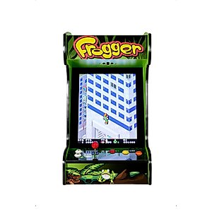 Doc and Pies Arcade Factory Classic Home Arcade Machine - Tabletop and Bartop - 412 Retro Games - Full Size LCD Screen, Buttons and Joystick (Green)
