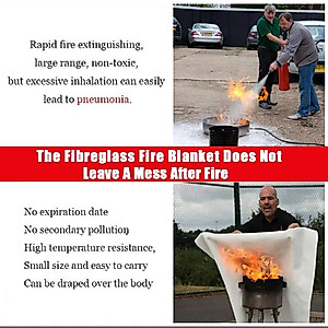 Fire Blanket Fire Guardian Blanket and Fire Blanket Fire Suppression Blankets for Kitchen, Bedroom, People- Energency Safety (40"x40") (White (4 Pack)